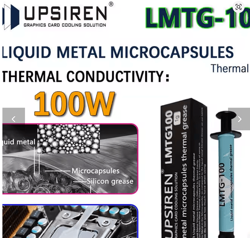 Pasta termica con micro capsulas de metal liquido LMTG-100